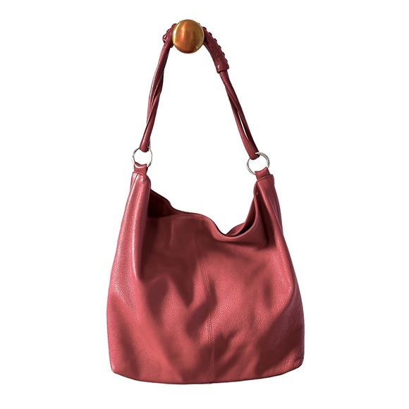 Express | Bags | Express Design Studio Red Pebbled Leather Tote Or ...